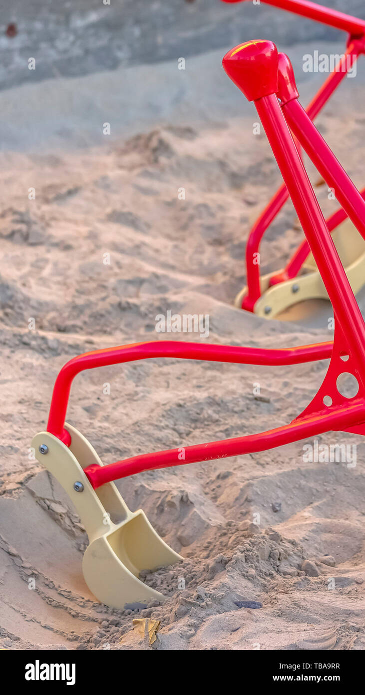 frame Vertical Close up of construction sand digger toys for children ...