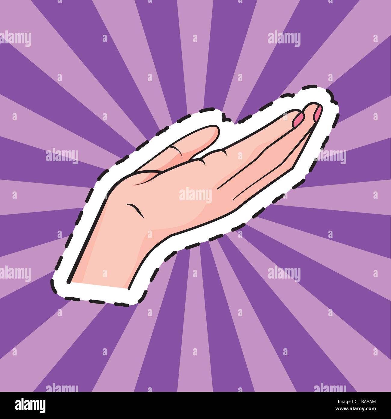 open hand icon cartoon pop art background vector illustration graphic ...