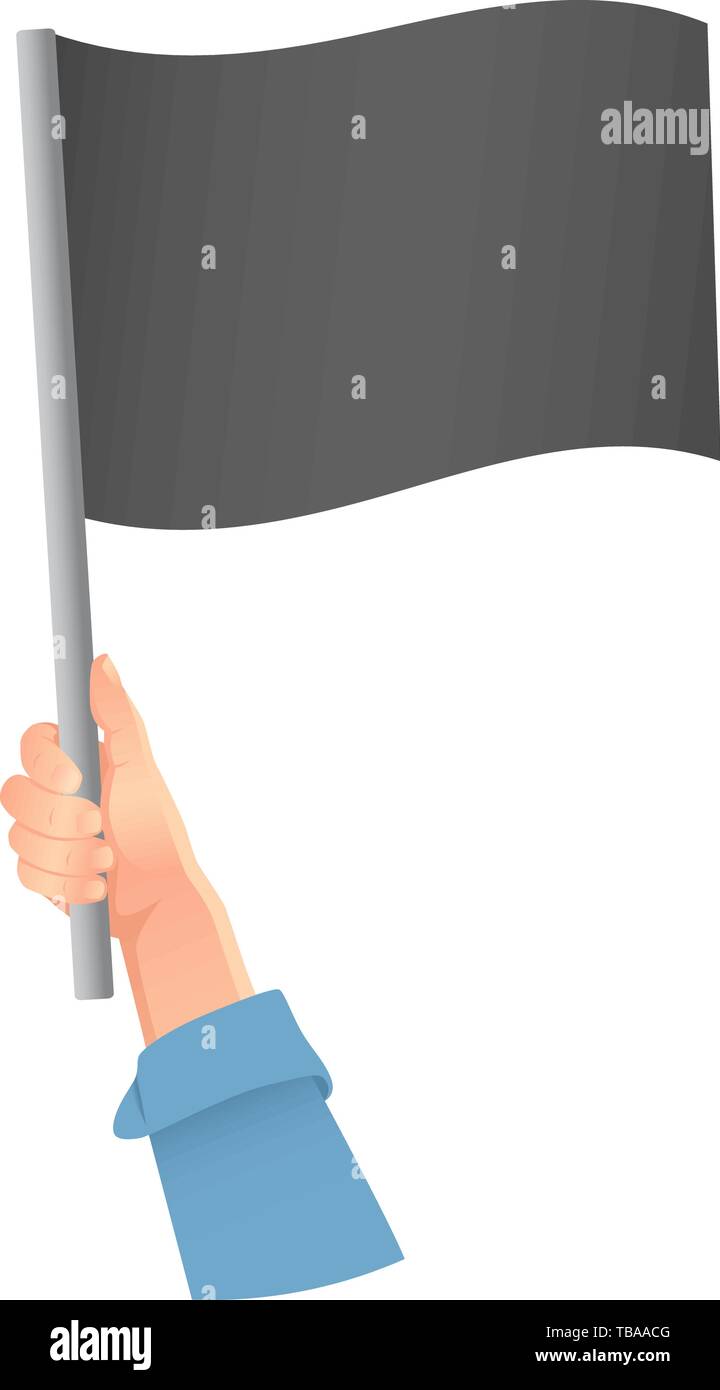 Black flag in hand. Vector illustration of black flag Stock Vector ...
