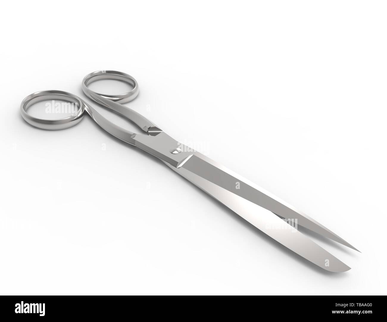 3D rendering of a scissors isolated in white studio background Stock ...