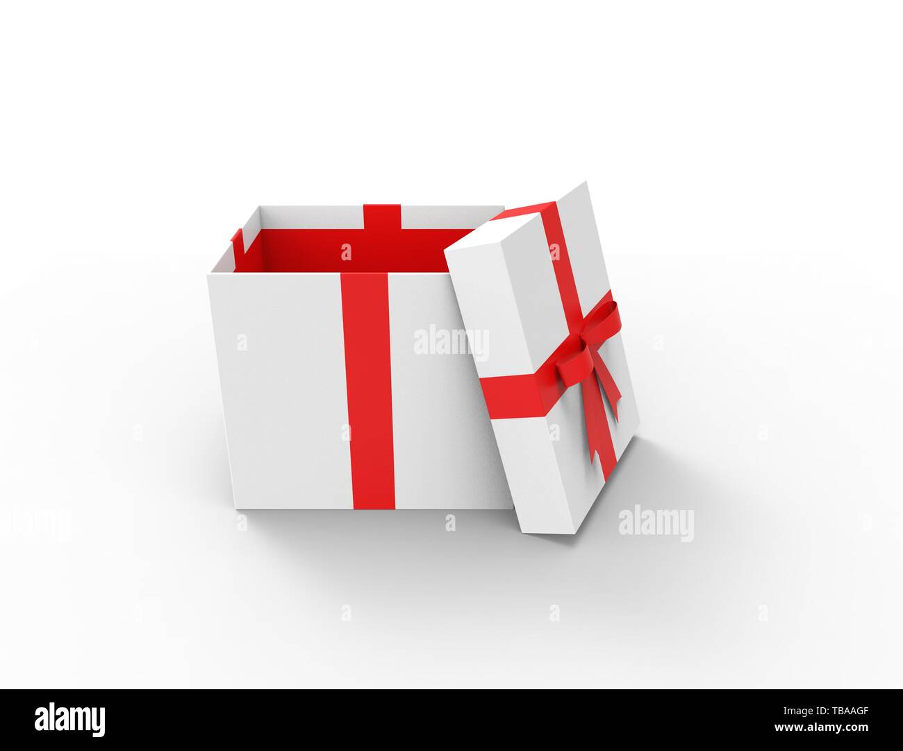 3D rendering of a gift box with open lit isolated in studio background ...
