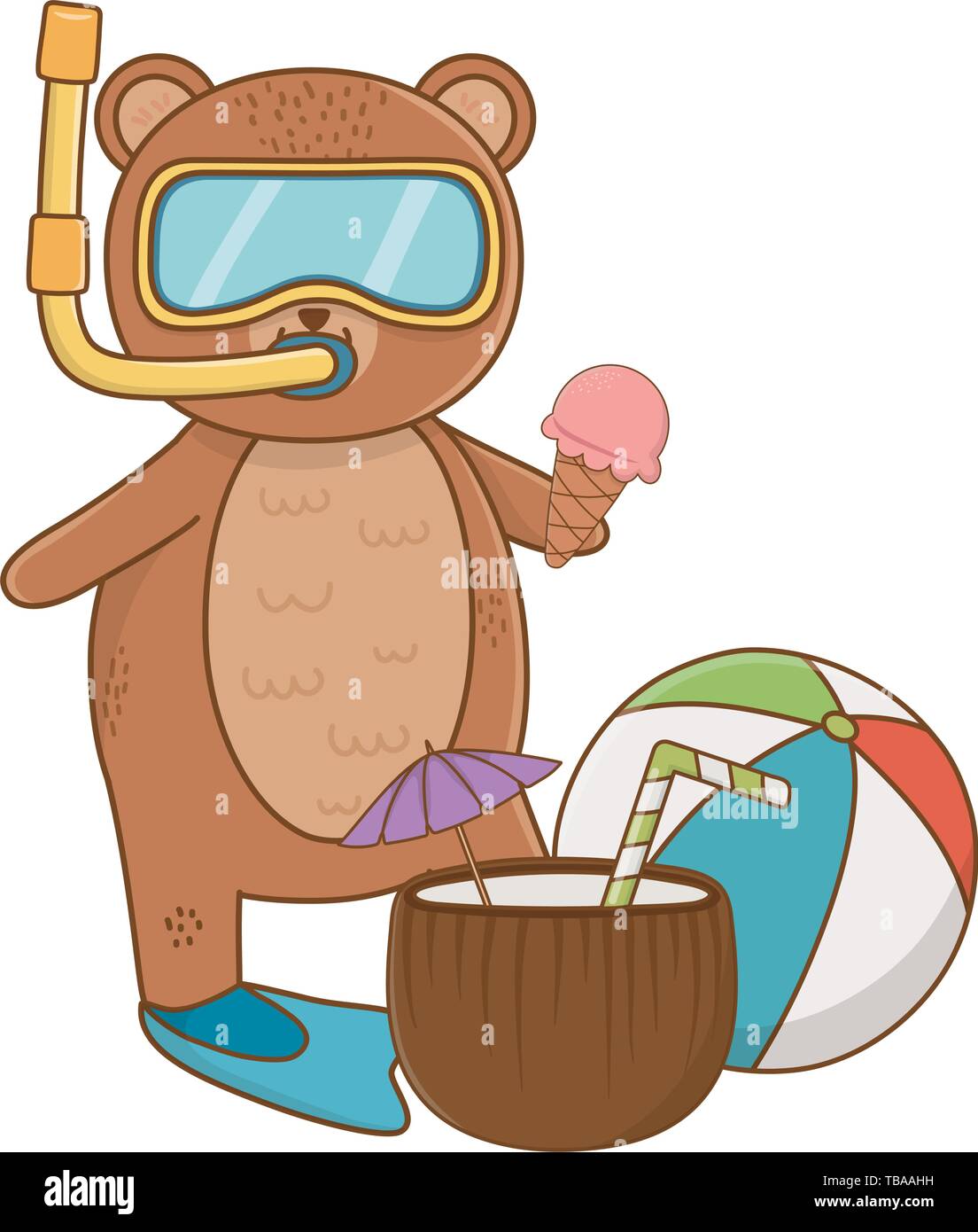 summer vacation relax time beach holidays scene cute little happy ...