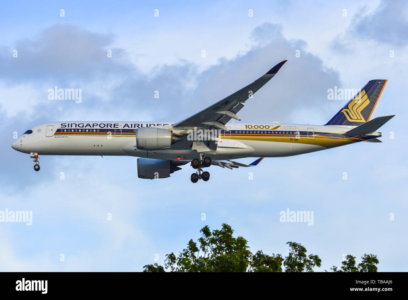 Singapore - Mar 27, 2019. 9V-SMF Singapore Airlines Airbus A350-900 (10 ...