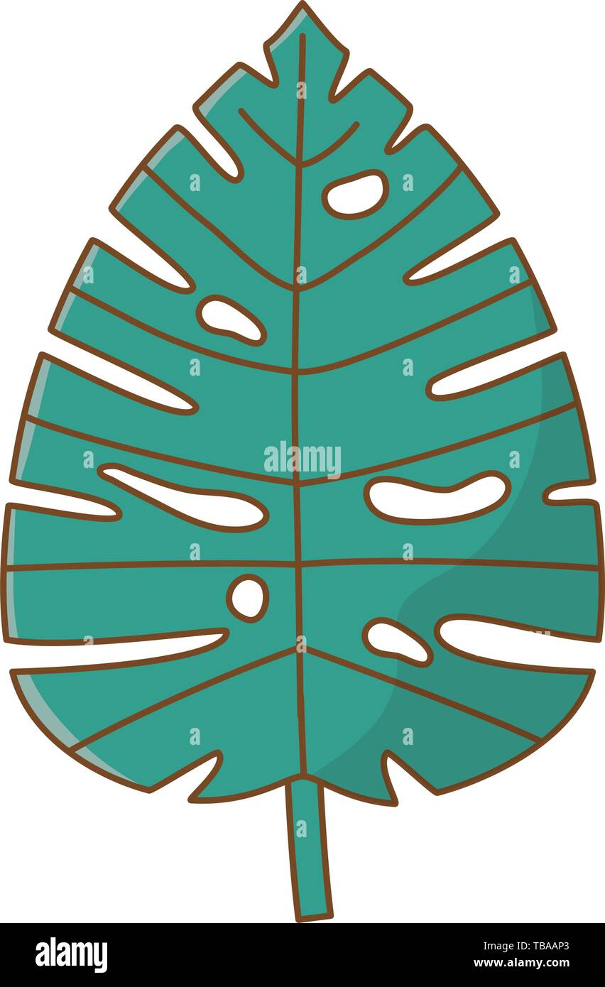 Leaf tropical cartoon nature cartoon isolated vector illustration ...