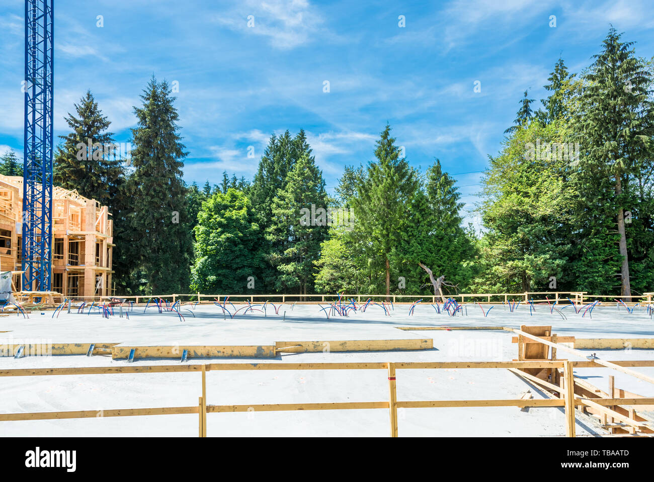 Basement level of apartment building during construction Stock Photo ...