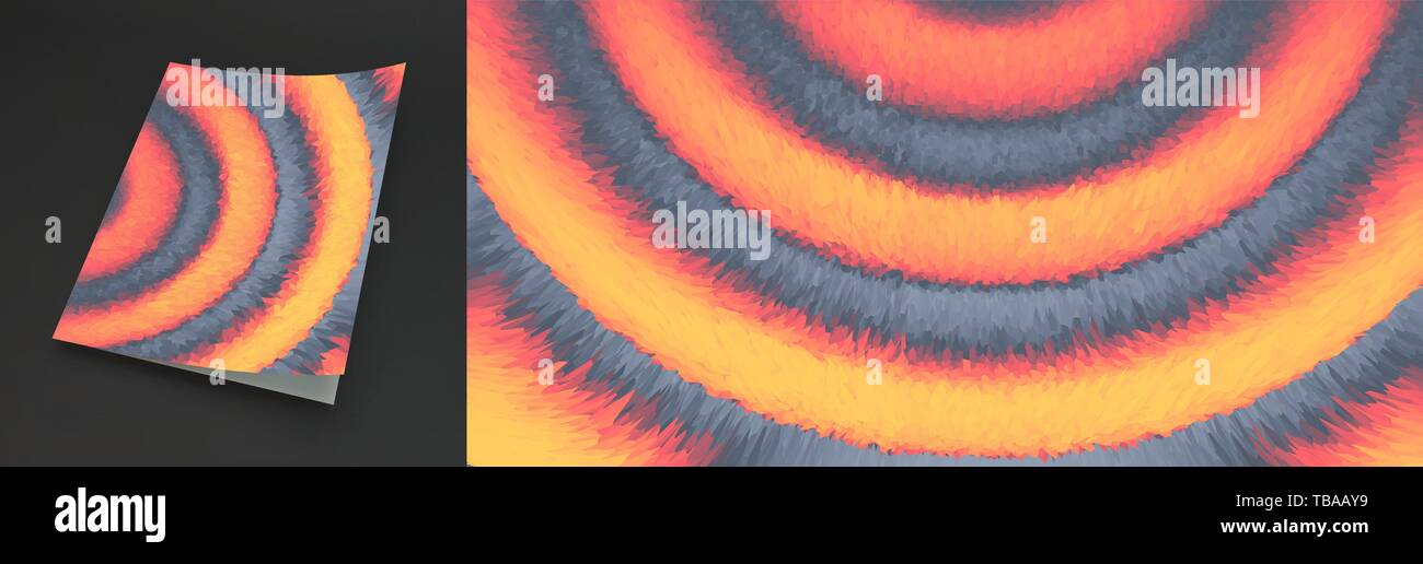 Cover design template. 3D wavy background with ripple effect. Vector ...