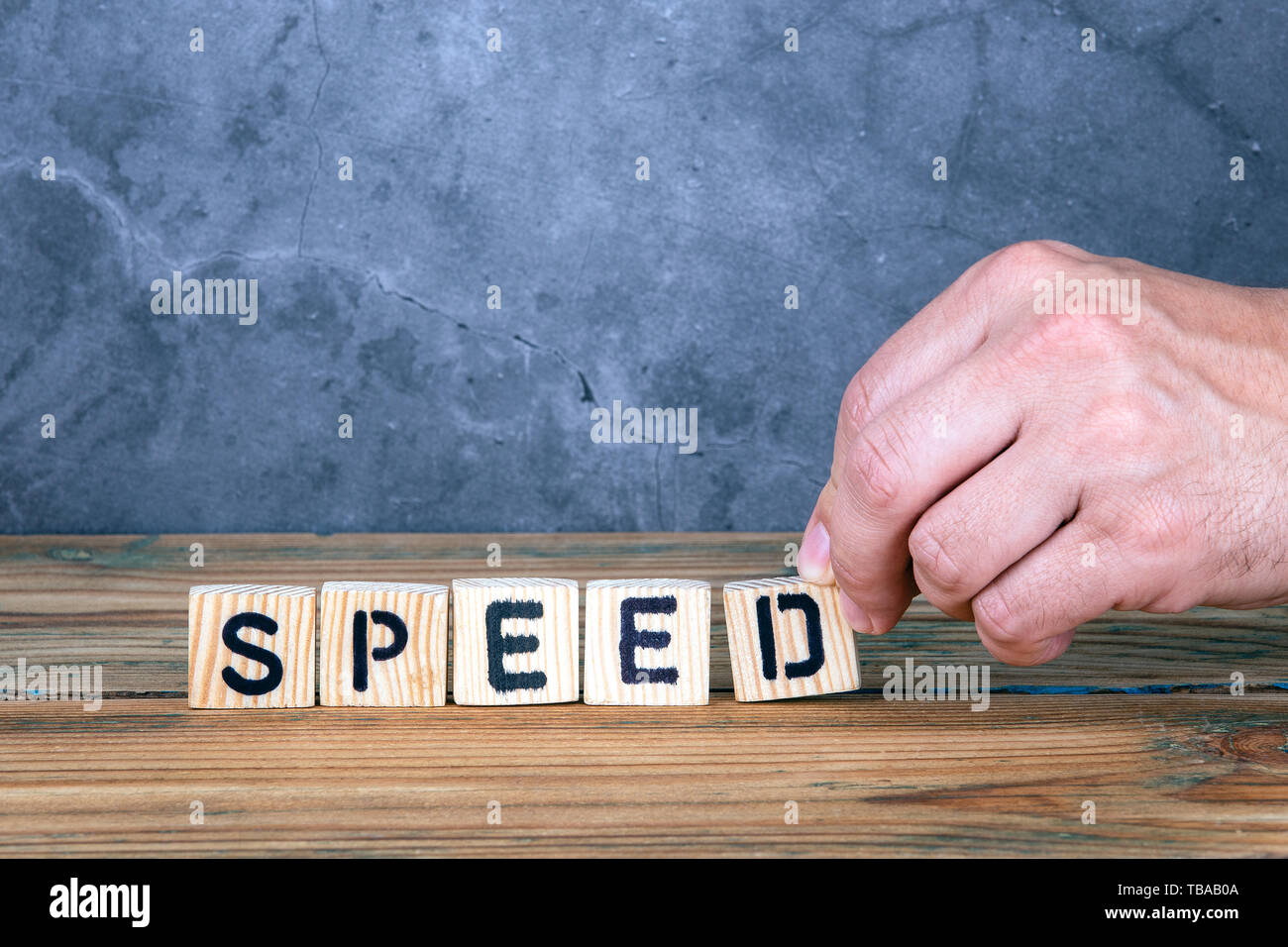 Speed - word from wooden letters Stock Photo - Alamy