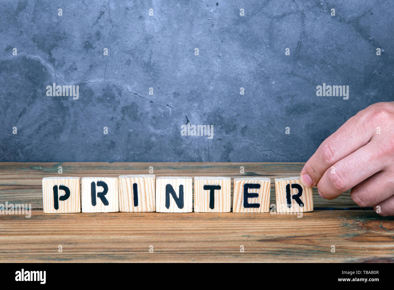 Printer - word from wooden letters Stock Photo - Alamy