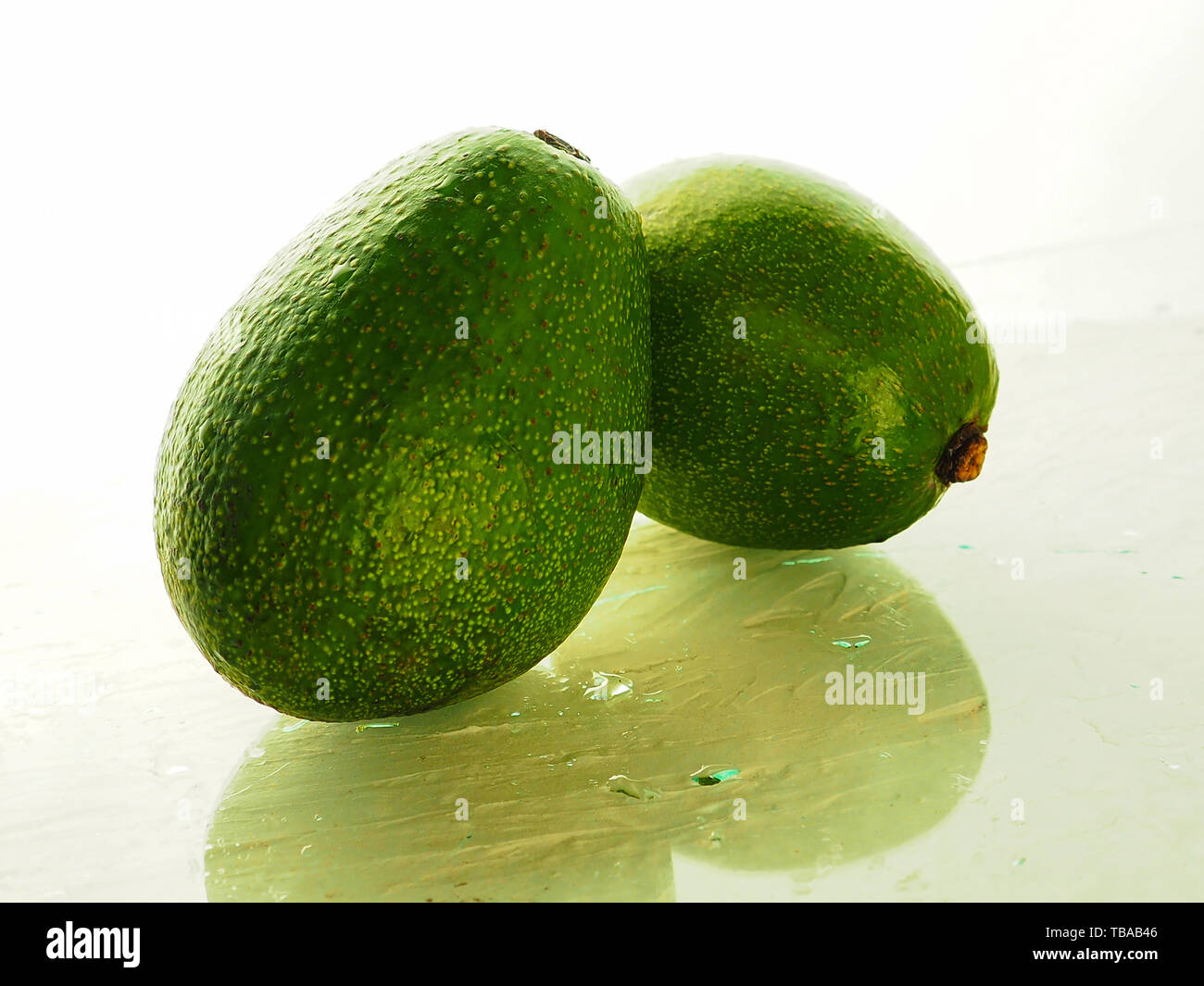 Two avocados isolated on white background Stock Photo - Alamy