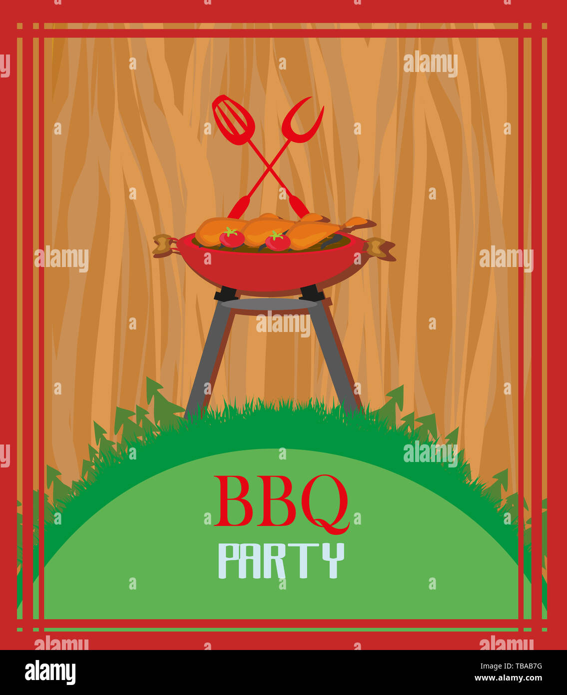 Barbecue Party menu card Invitation Stock Photo - Alamy
