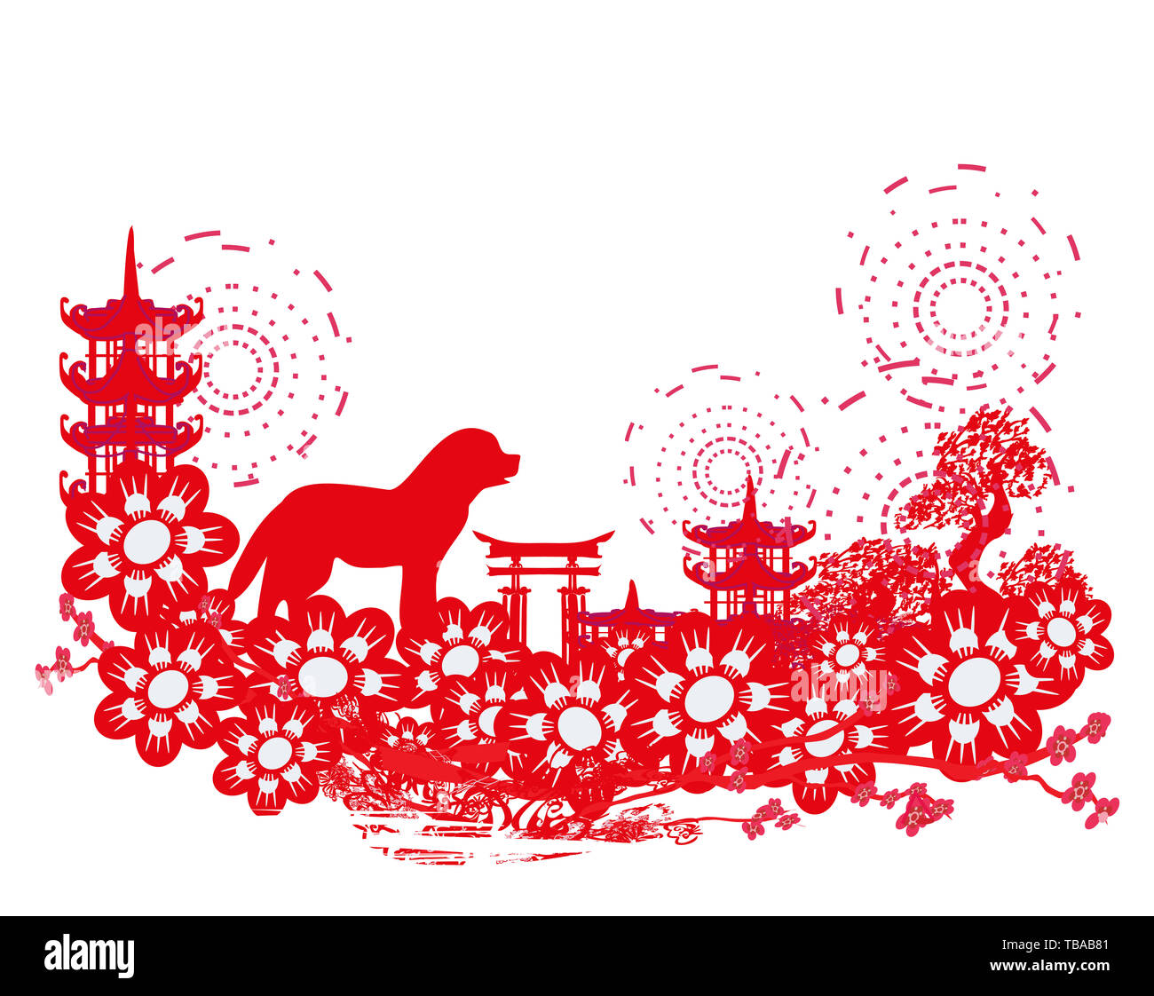 Chinese zodiac the year of Dog Stock Photo - Alamy