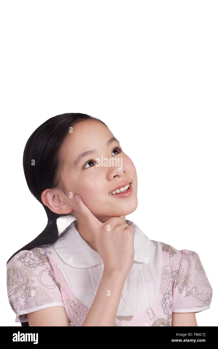 Happy expression of a girl Stock Photo - Alamy