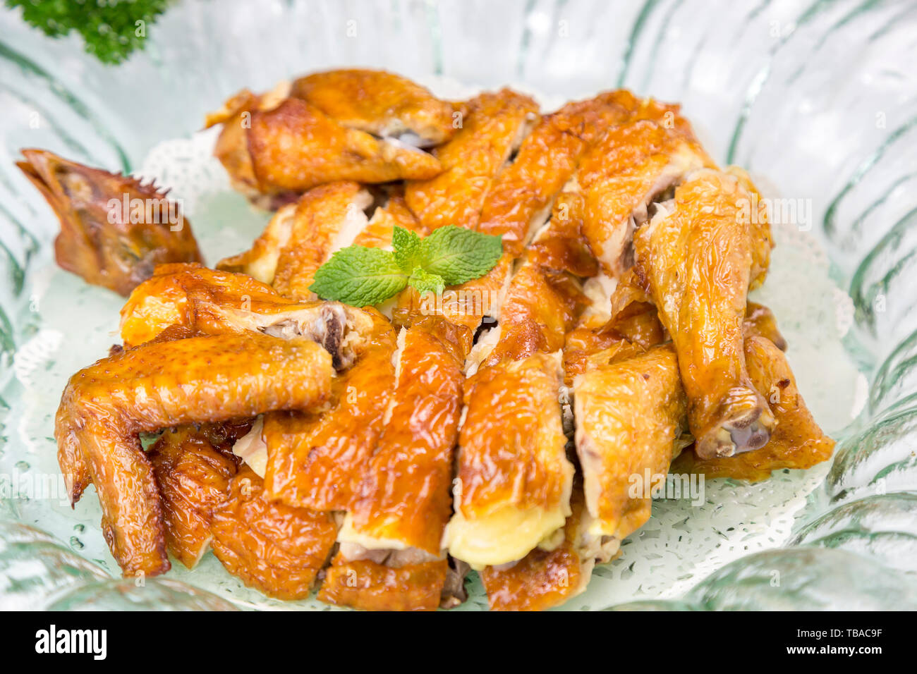 Chinese cuisine roast spring chicken Stock Photo - Alamy