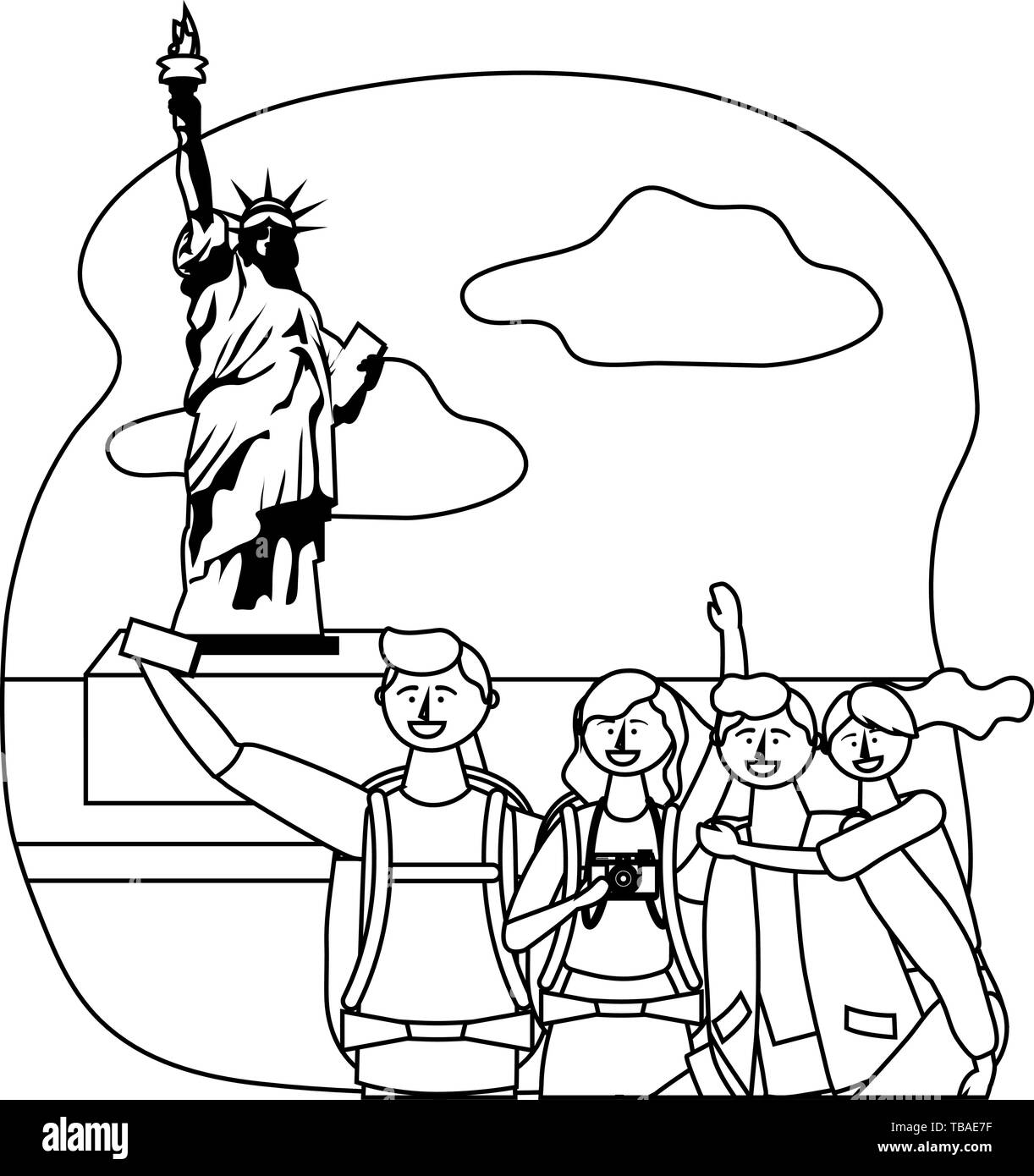 Statue of Liberty in New York design, Travel trip vacation tourism and ...