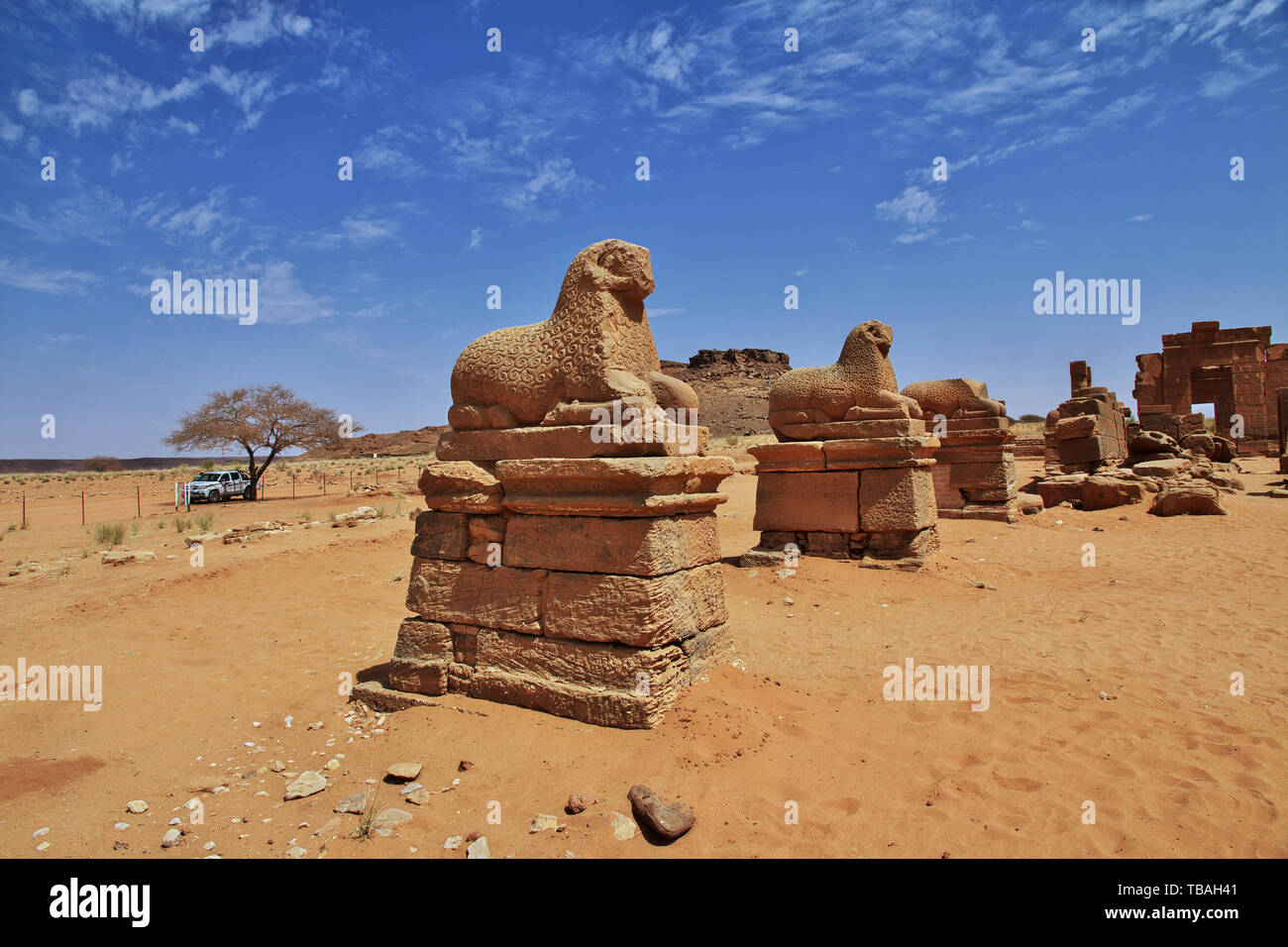 The ruins of an ancient Egyptian Temple in the desert of Sudan, Nubia ...