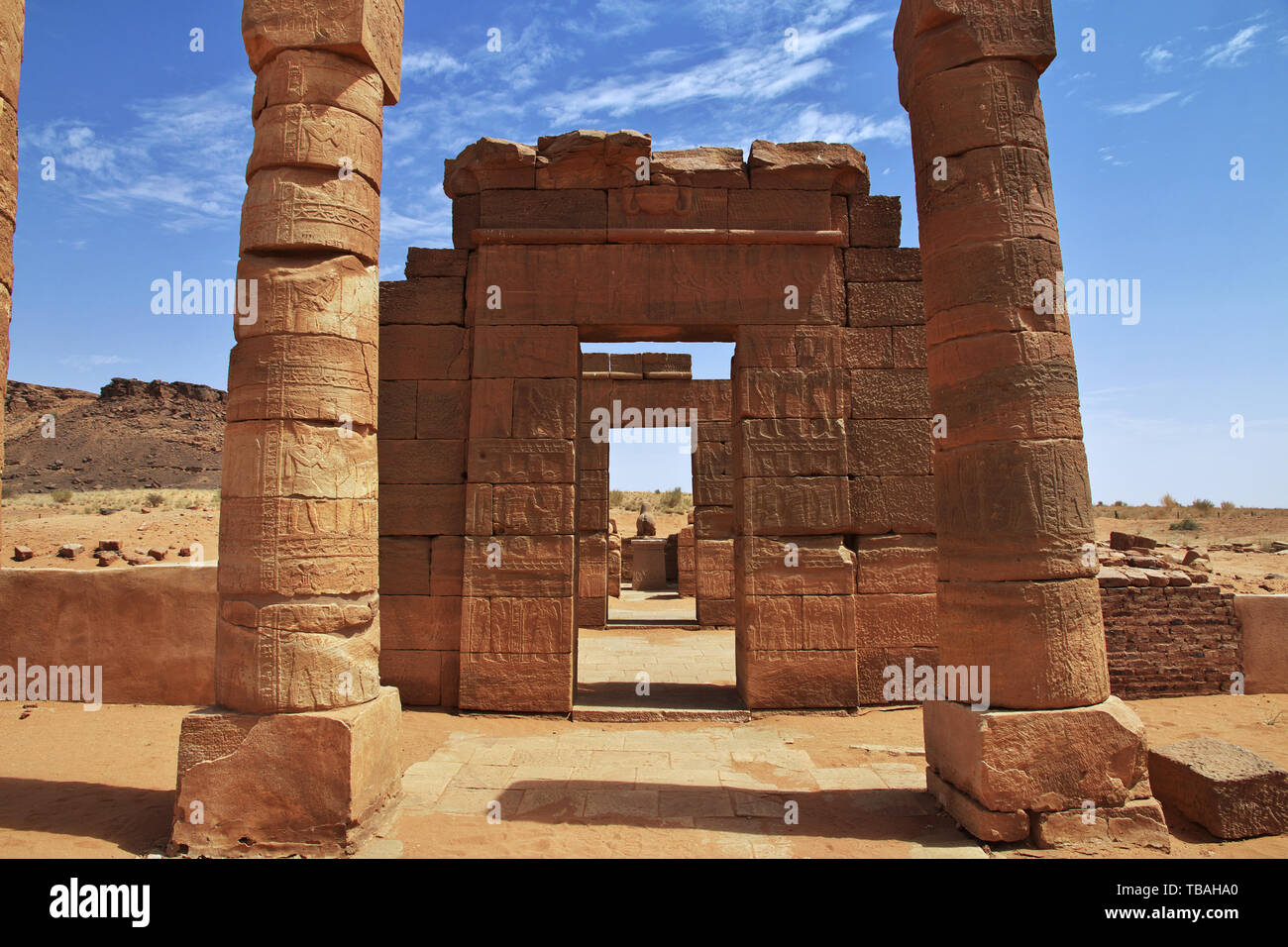 The ruins of an ancient Egyptian Temple in the desert of Sudan, Nubia ...