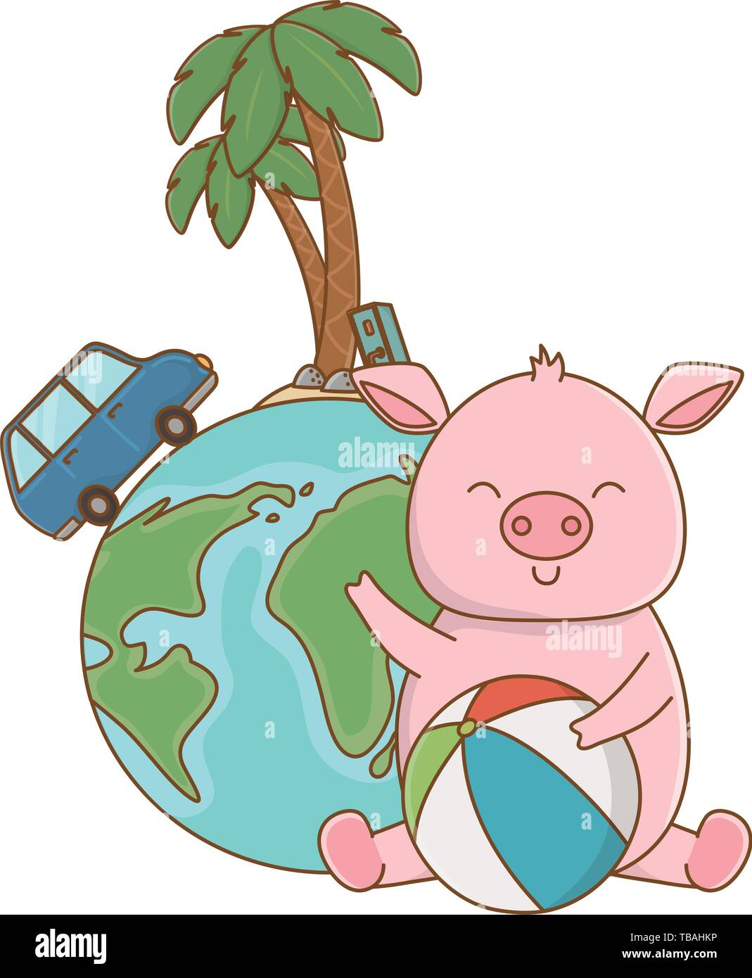 Pig beach map Stock Vector Images - Alamy