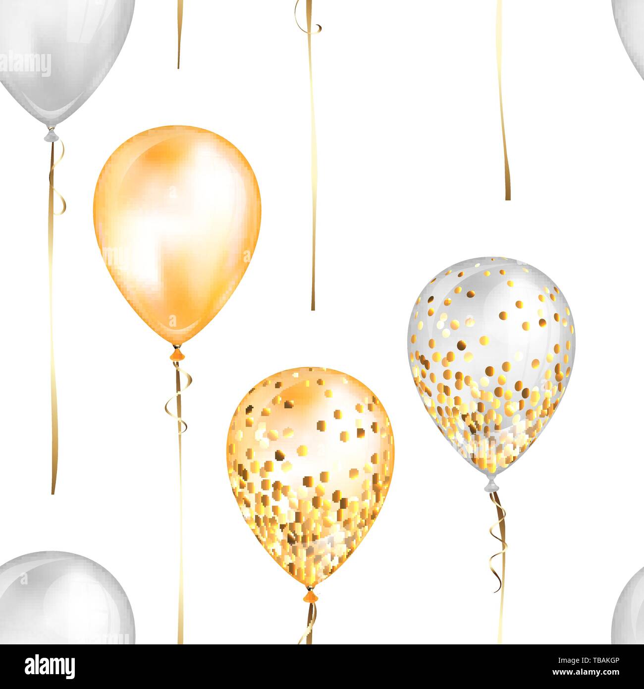 Flying Glossy White And Yellow Shiny Realistic 3d Helium Balloons With