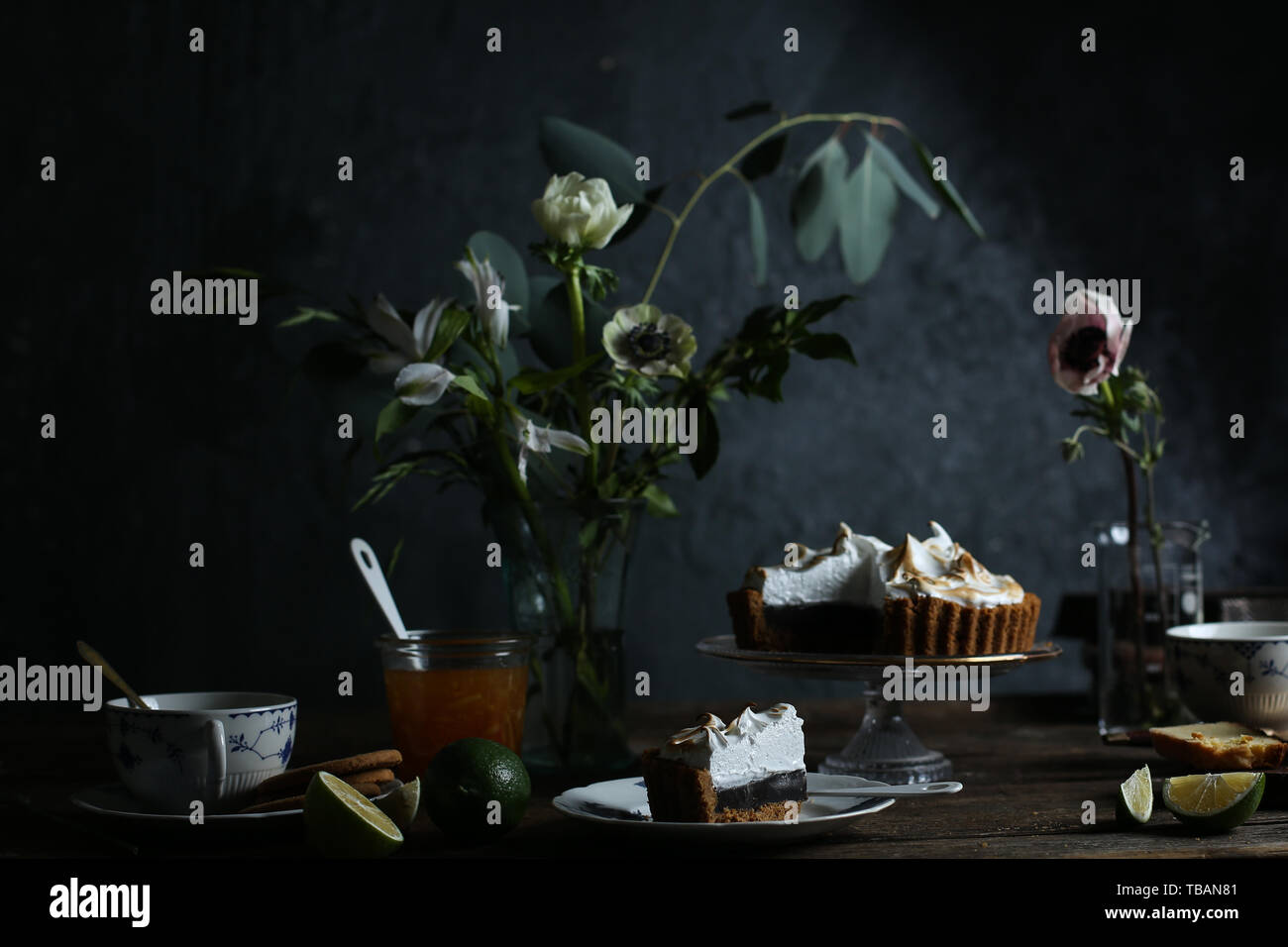 Lemon pie, afternoon tea Stock Photo - Alamy