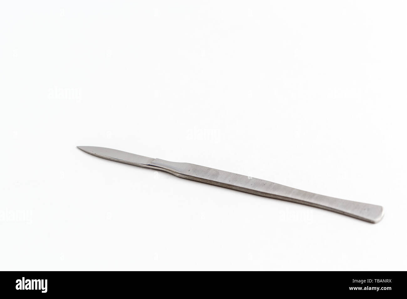 surgical instruments on white isolated background. top view Stock Photo ...