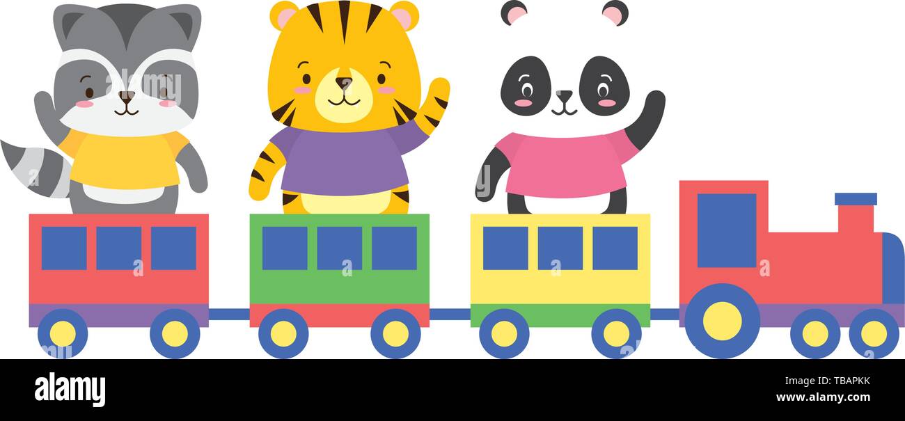 Cartoon animals travel zoo train hi-res stock photography and images ...