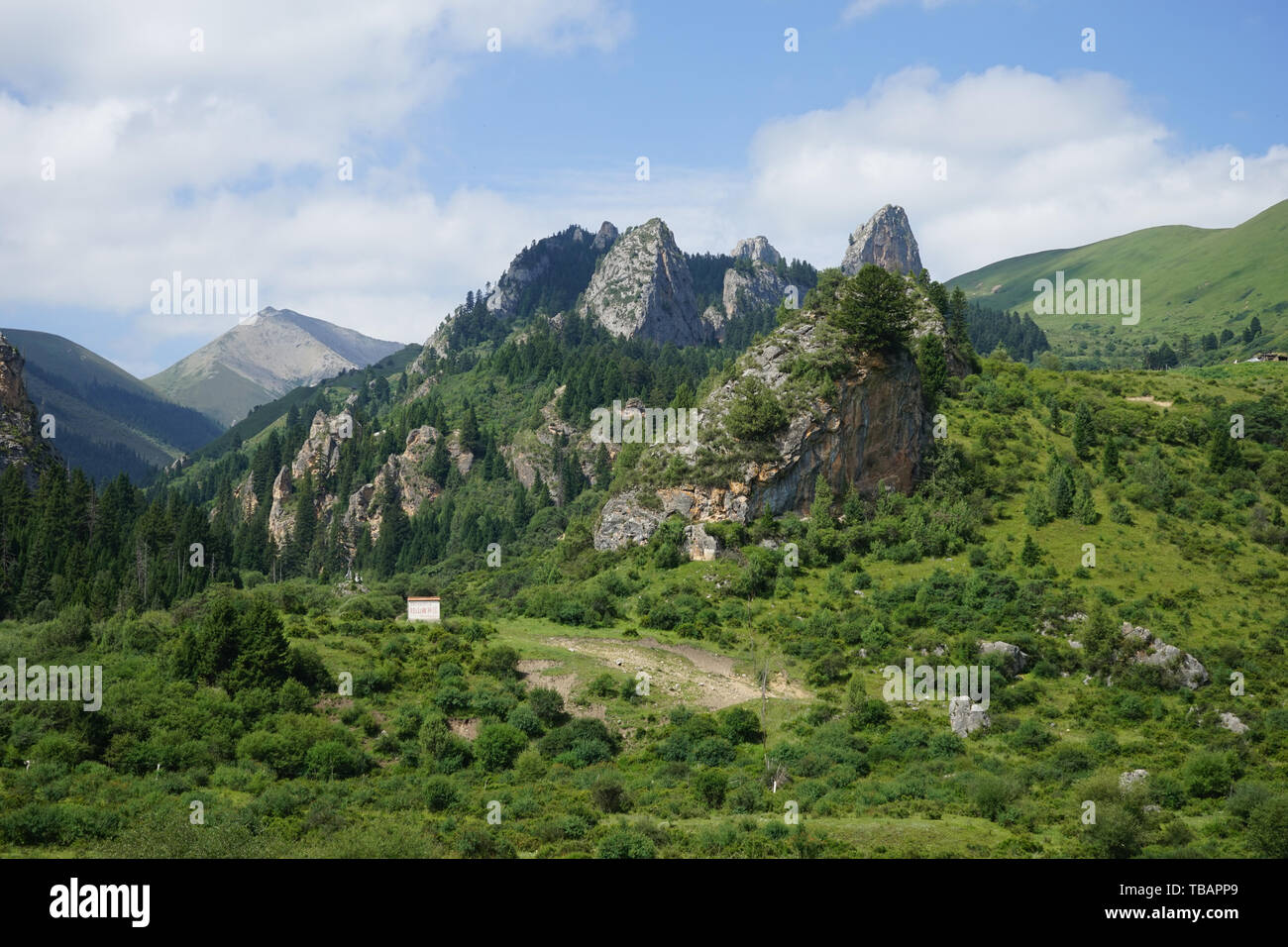 Beautiful scenery of grass slope mountain peaks - Zagana Mountain ...