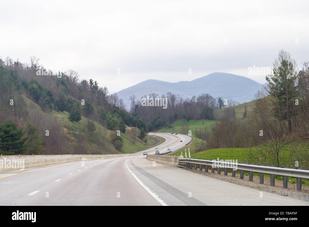Smoky Mountains near Asheville, North Carolina at Tennessee border ...