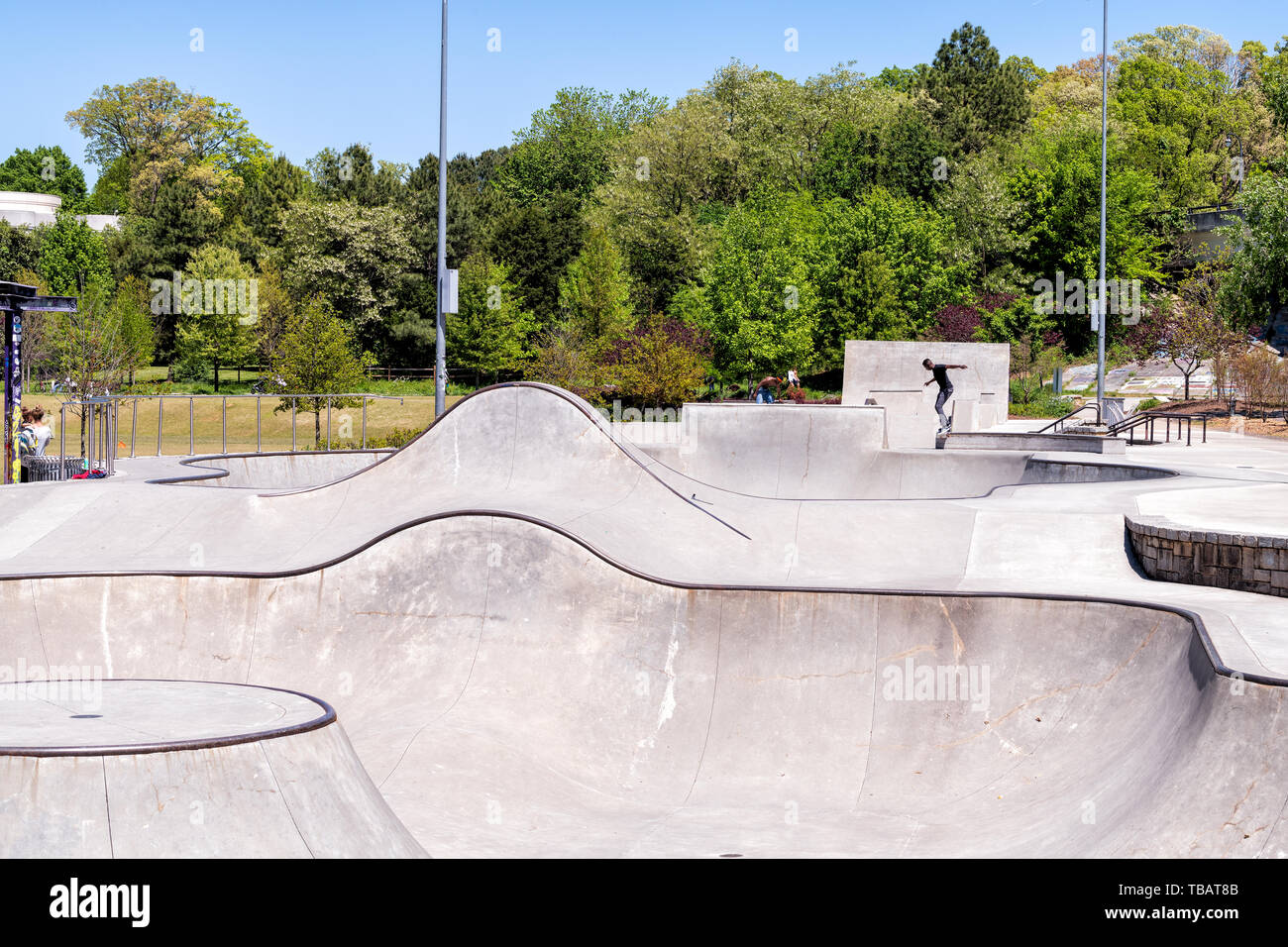 Atlanta, USA - April 20, 2018: Fourth Ward skate park in Georgia ...
