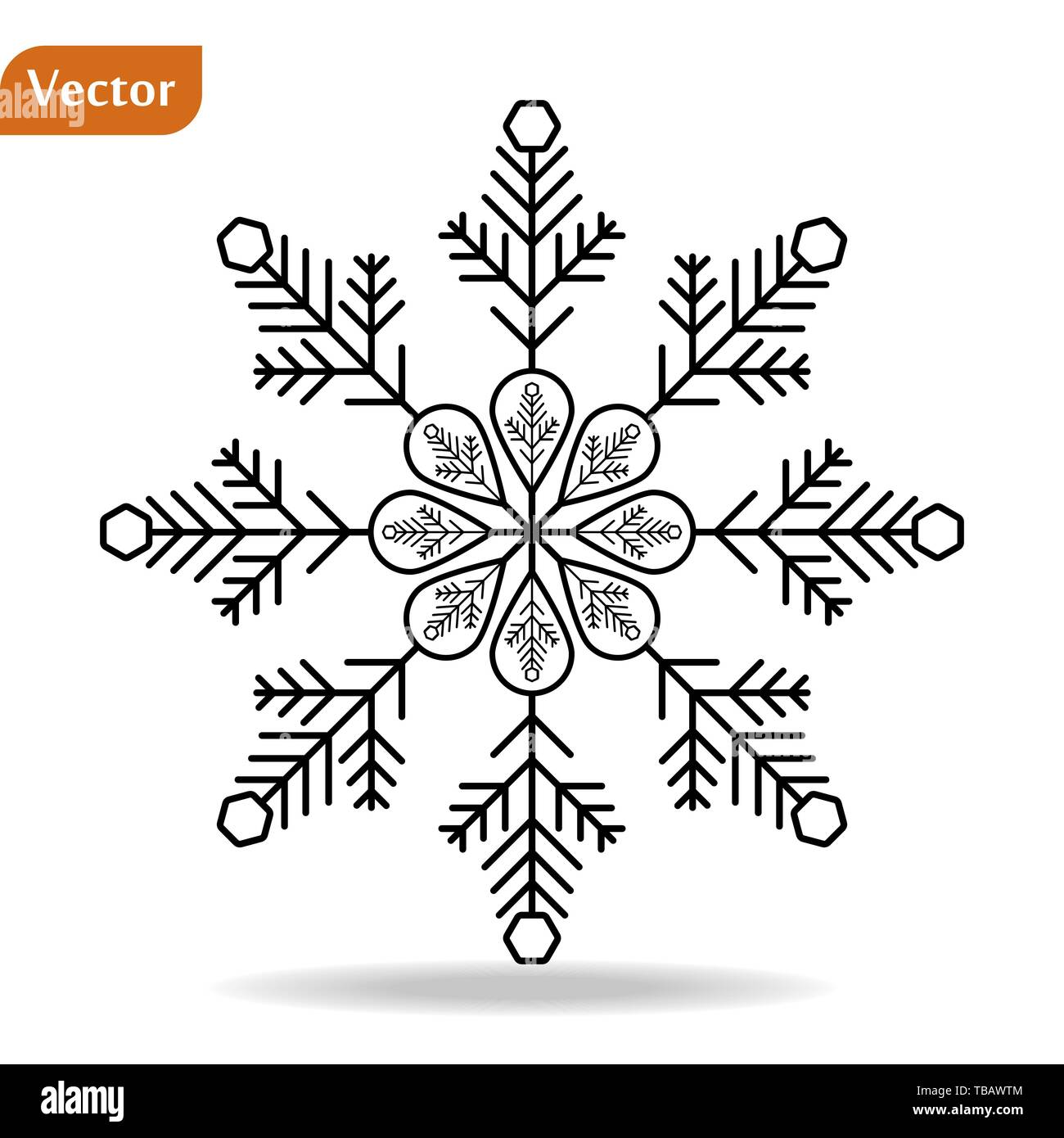Snowflake icon, Snowflake icon vector, in trendy flat style isolated on ...