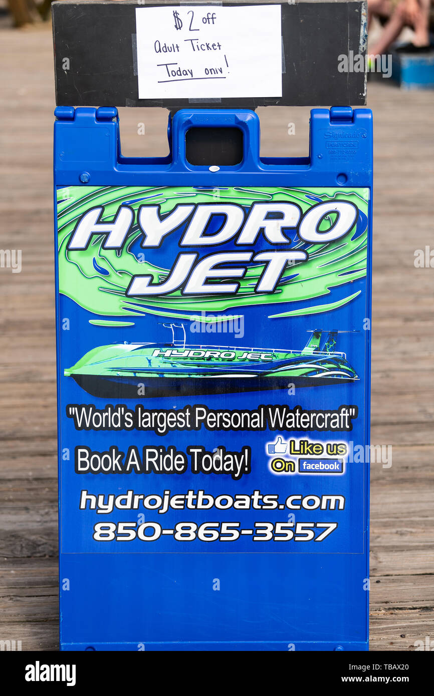 Destin, USA - April 24, 2018: High speed hydro jet tourboat tour boat ...