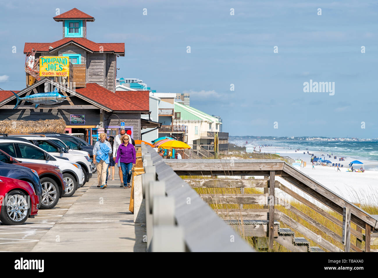 Destin, USA - April 24, 2018: Miramar beach city town village ...