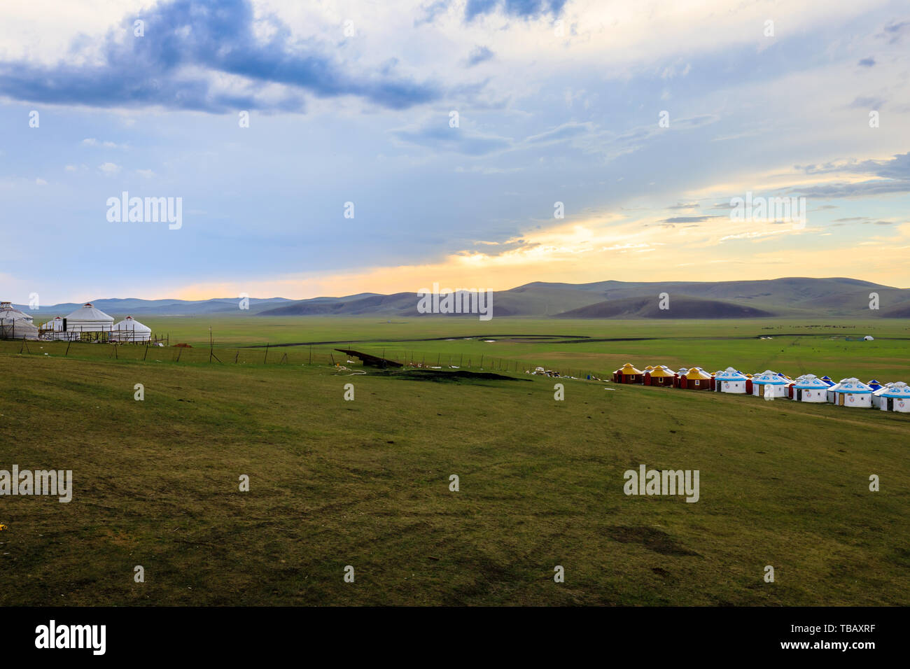 Mongolian tribe of Hulunbuir Mozigler River, Inner Mongolia Stock Photo ...