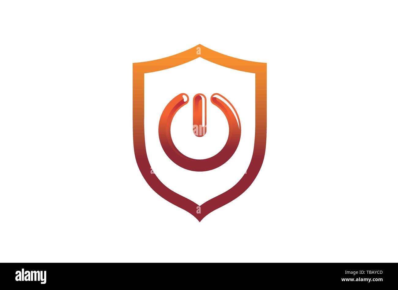 Creative Abstract Power Turn On Shield Logo Design Symbol Vector ...
