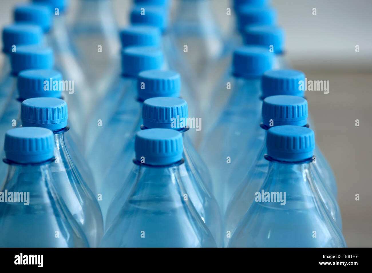 Many bottles at mineral water plant Stock Photo - Alamy