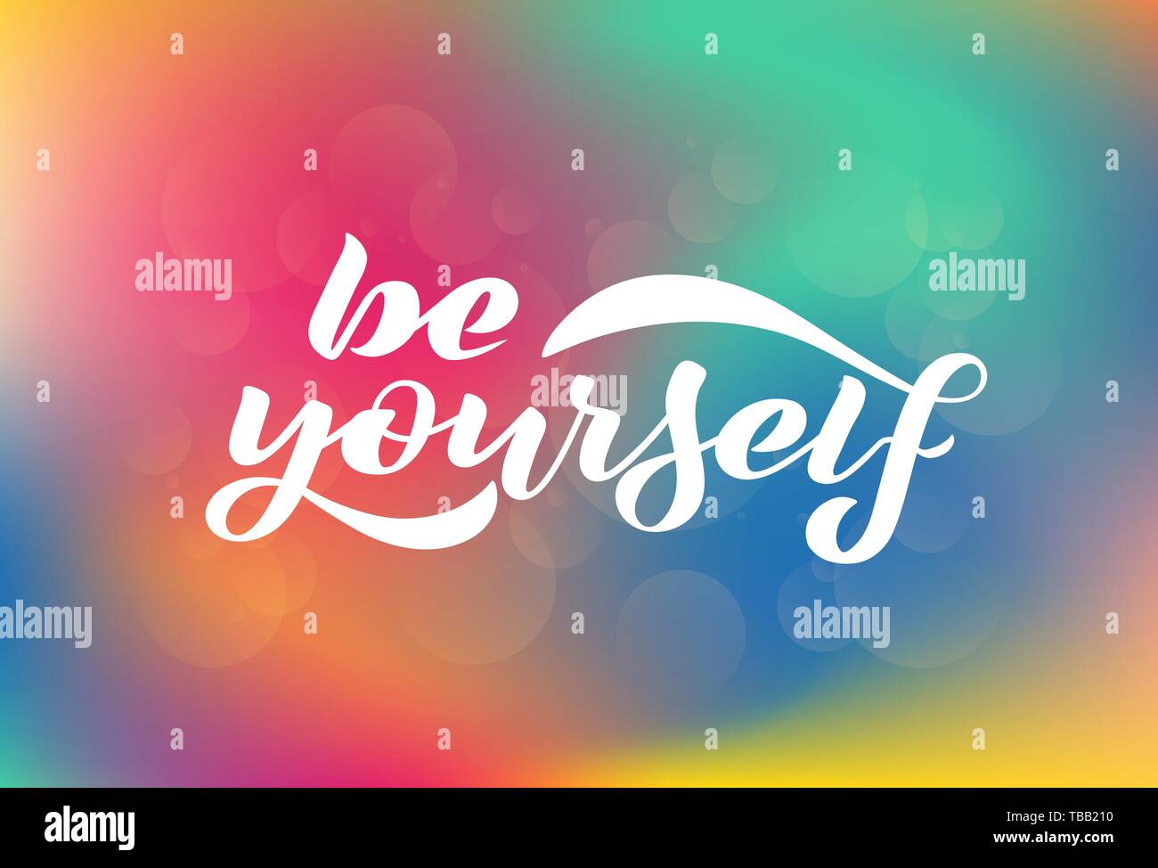 Vector illustration with handwritten phrase - Be yourself Stock Vector ...