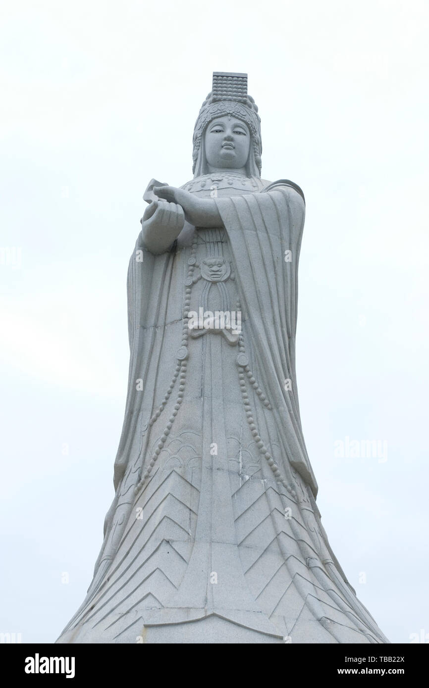 Statue of Mazu Chinese sea goddess placed in Luocuo mazu park in Lieyu ...