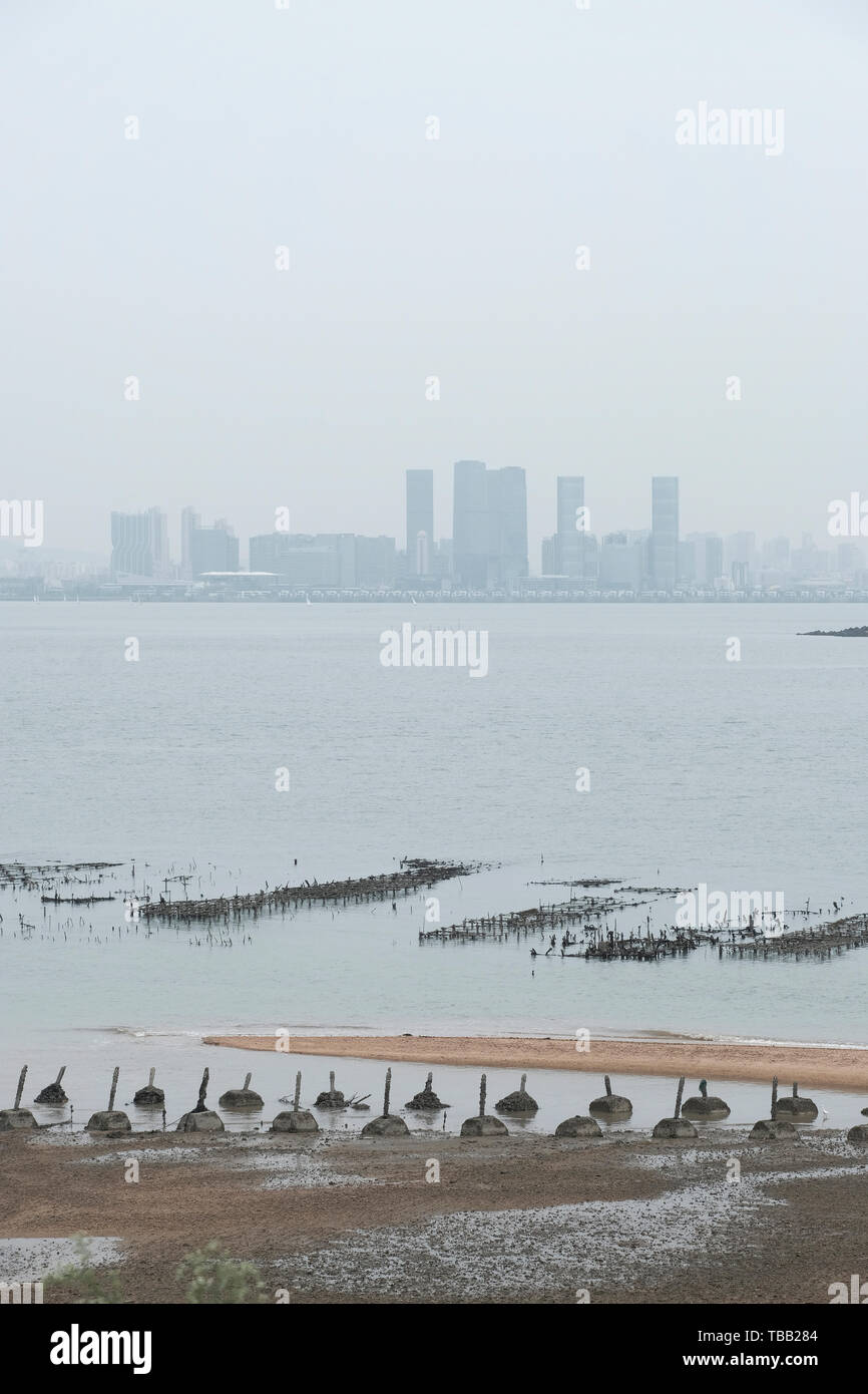 Protective bollards guarding the beach from enemy boat landings in the ...