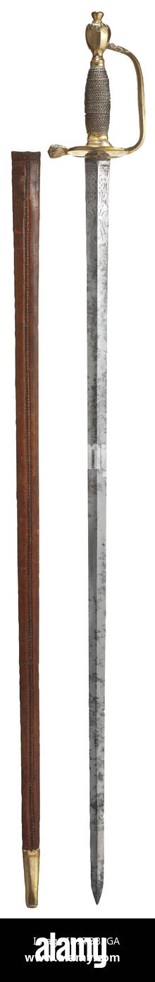 A small-sword for officers of the infantry, circa 1760 Heavy ridged ...
