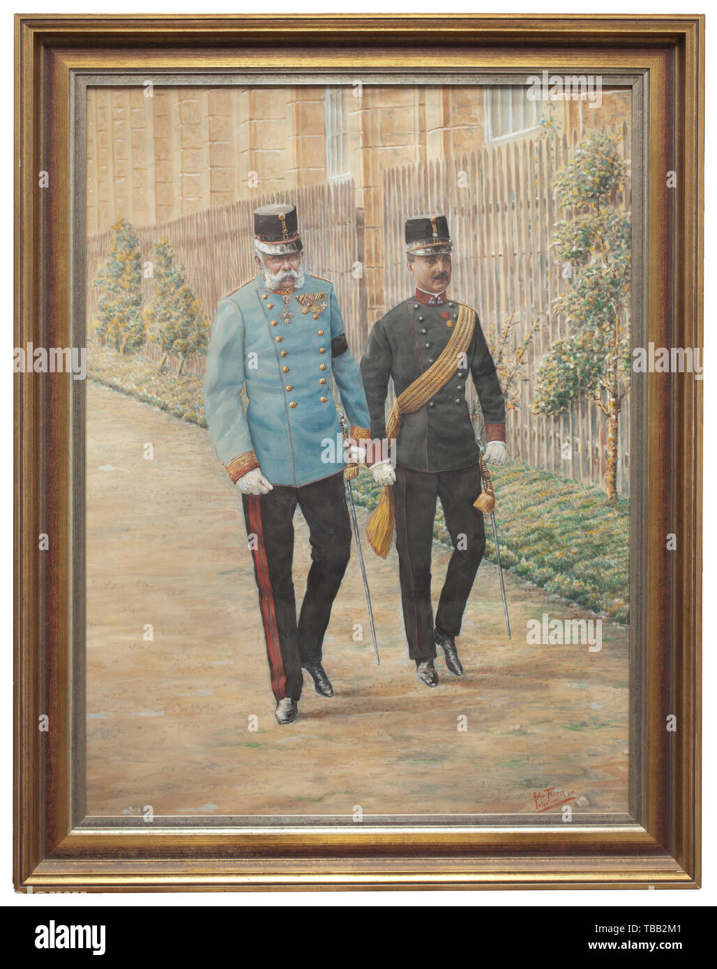 Emperor Franz Joseph I of Austria - a painting by Arthur Floeck Gouache ...