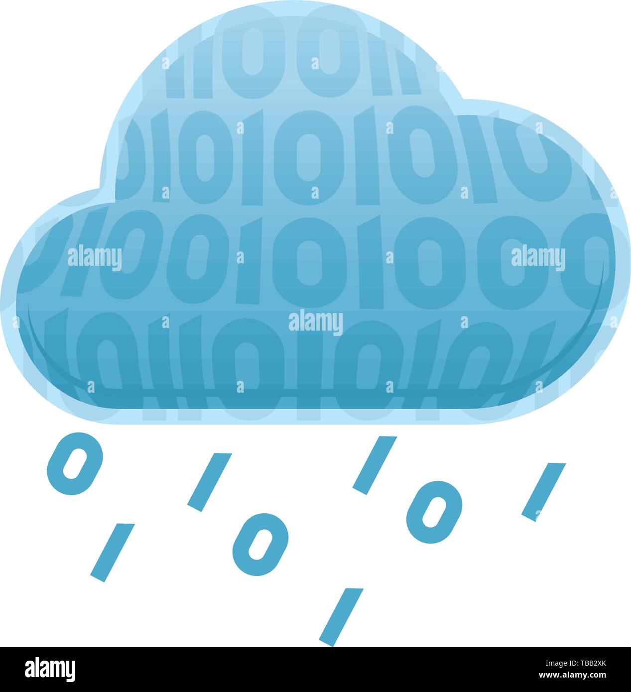 Vector illustration. Cloud computing symbol. Data rain from the cloud ...
