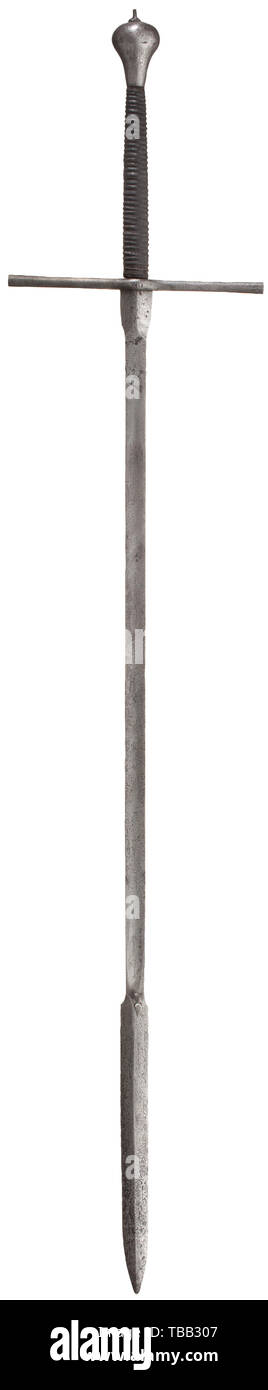 A German boar hunter's sword, circa 1510/20 Strong thrusting blade ...