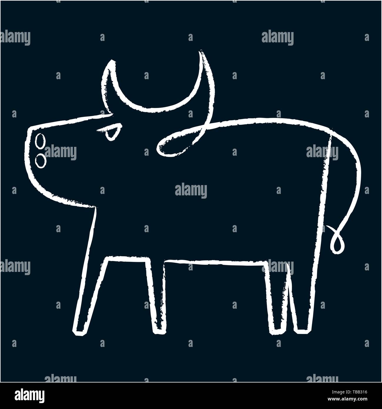 Vector illustration. Black and white bull icon in lineal style Stock ...