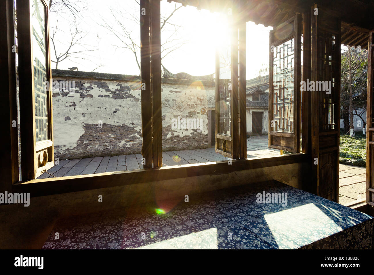 Ancient Chinese Architecture Interior Window High Resolution Stock ...