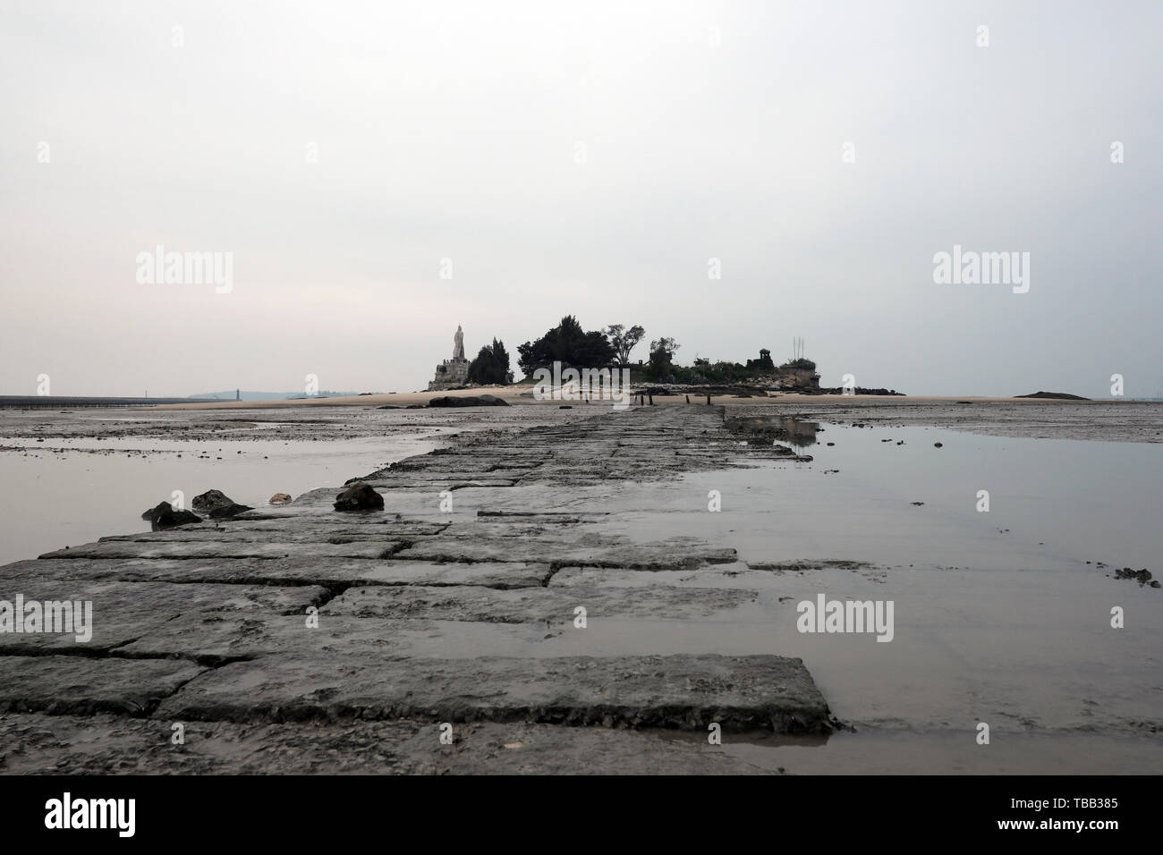 A low-tide walkway connects Kinmen to Jiangong stronghold Islet, once ...