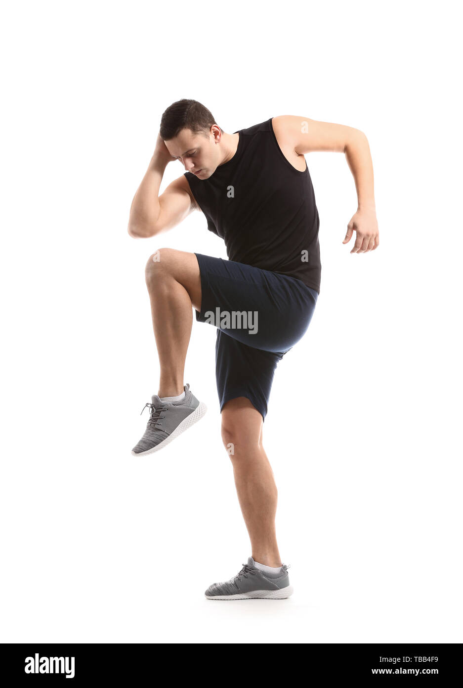 Young man muscled body training hi-res stock photography and images - Alamy