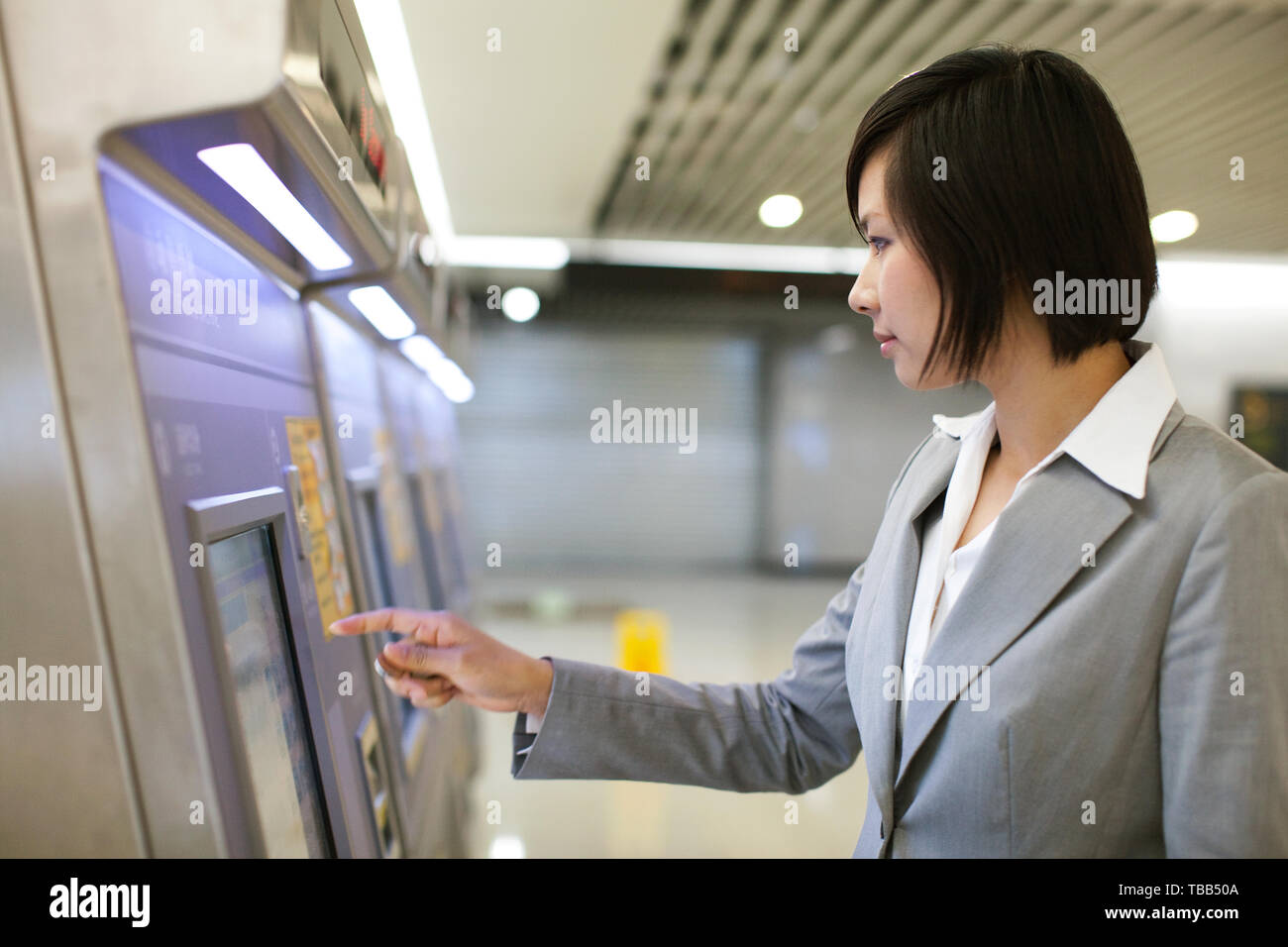 Business people take the subway on their commute to and from work Stock ...