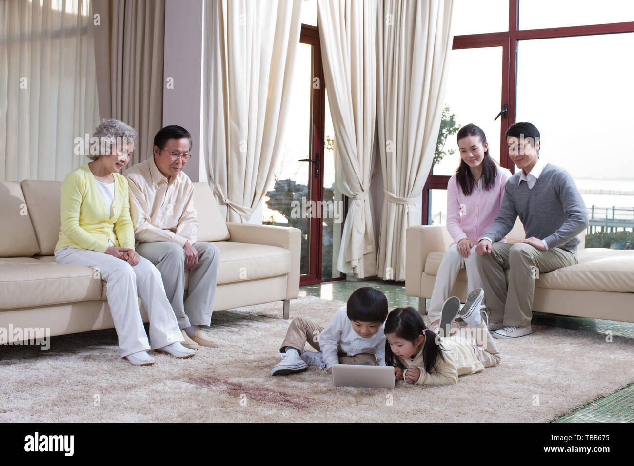 Children learn computer at home Stock Photo - Alamy