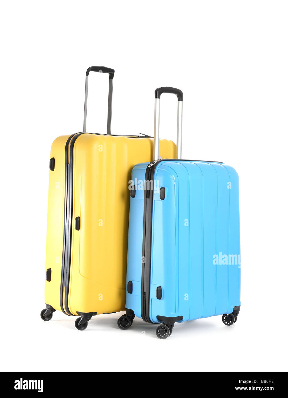 Bright suitcases on luggage Cut Out Stock Images & Pictures - Alamy