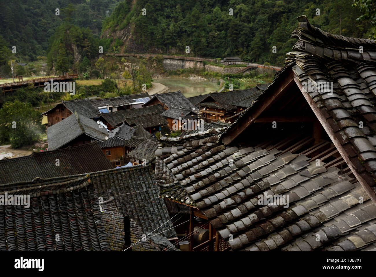 Photographed in October 2018 in Longde Miaozhai, Guizhou, hanging ...