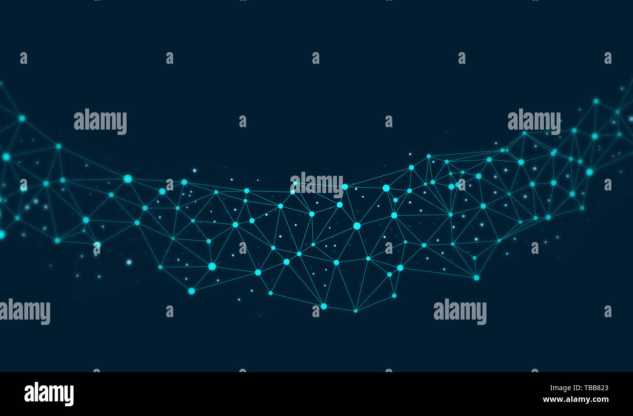 Interconnected dot wire material with a sense of technology. Big data ...